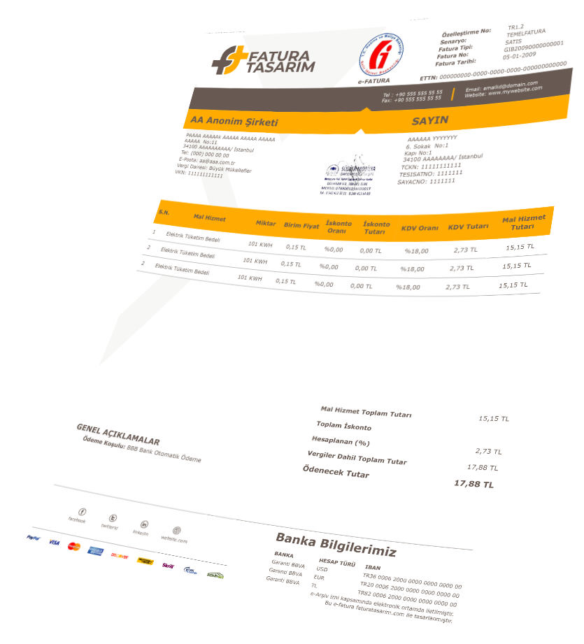 e-Fatura Tasarım | Prestijli e-Faturalar